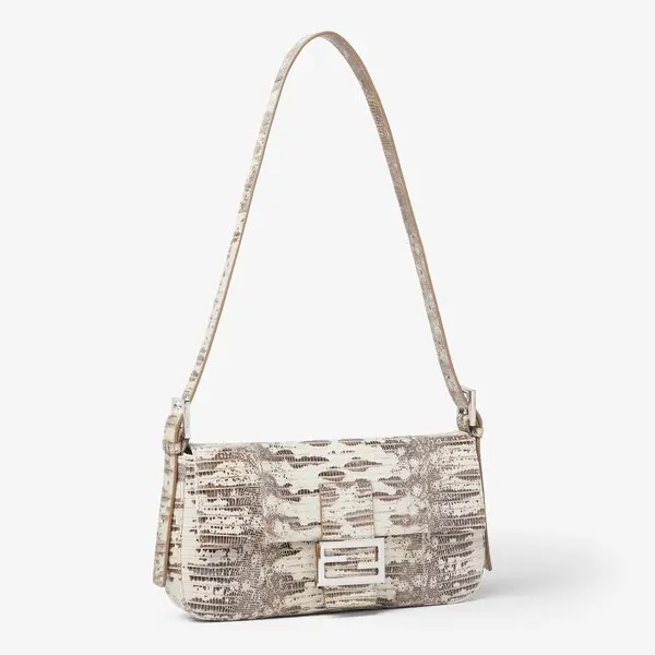 Fendi Baguette® 26424 Parchment-colored Lizard-leather Bag